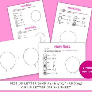 Mothers Day Dice Game, Printable Games, Classroom, Roll a Mom, Instant ...