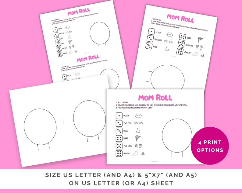 Mothers Day Dice Game, Printable Games, Classroom, Roll a Mom, Instant ...