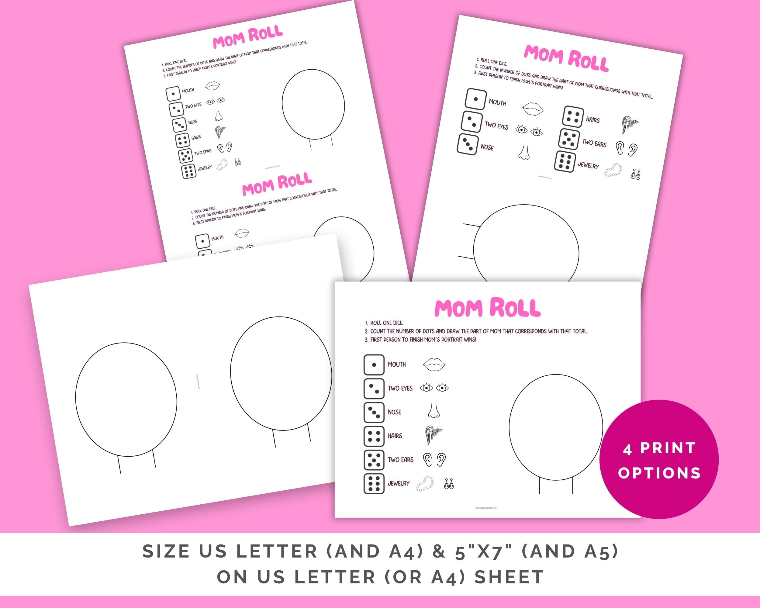 Mothers Day Dice Game, Printable Games, Classroom, Roll a Mom, Instant ...
