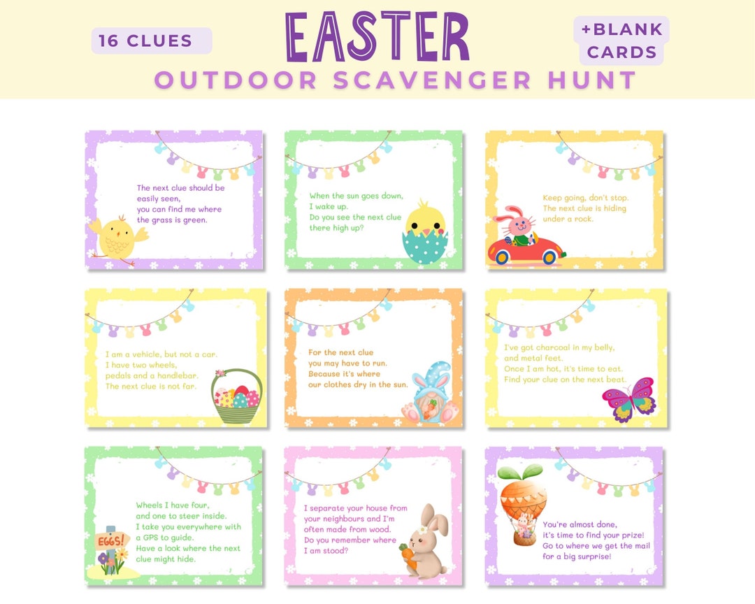 Easter Scavenger Hunt Outdoor, Treasure Hunt for Kids, Scavenger Hunt ...