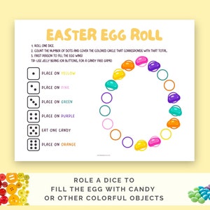 Easter Dice Game, Printable Games, Classroom Easter Party, Easter Egg ...