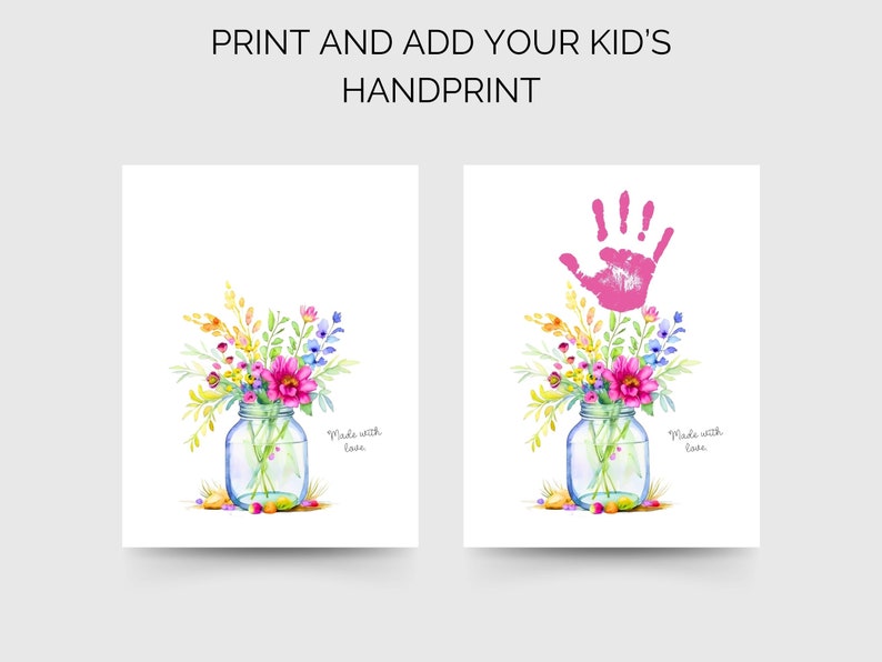 Flowers in Jar - Handprint Art Craft - Kids Baby Toddler - DIY Gift ...