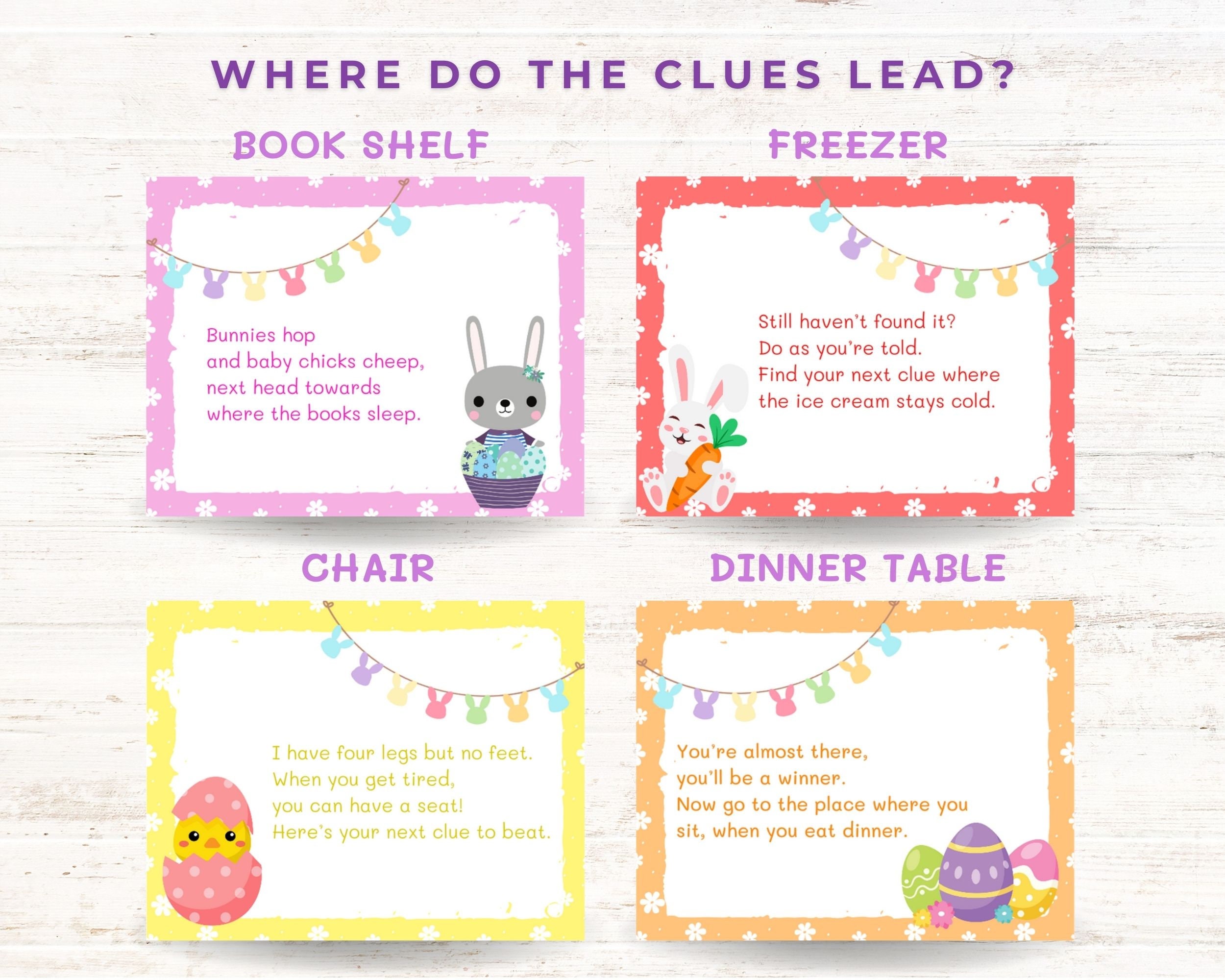 Easter Scavenger Hunt Indoor, Treasure Hunt for Kids, Scavenger Hunt ...