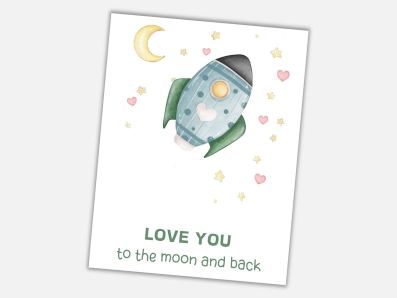 LOVE YOU to the Moon and Back - Handprint Art Craft - Mom Dad Grandma ...
