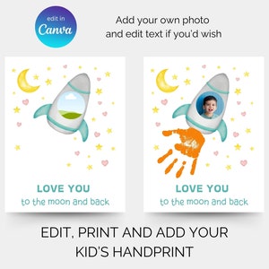 LOVE YOU to the Moon and Back - Photo Handprint Art Craft - Baby ...