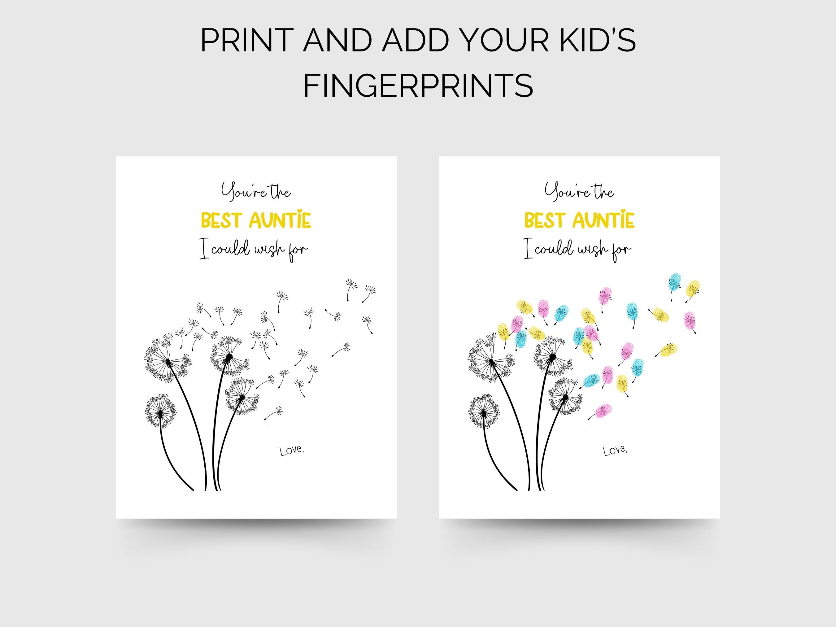 Best AUNTIE Handprint Art Craft - Wish Flower - Kids Baby Toddler - DIY ...