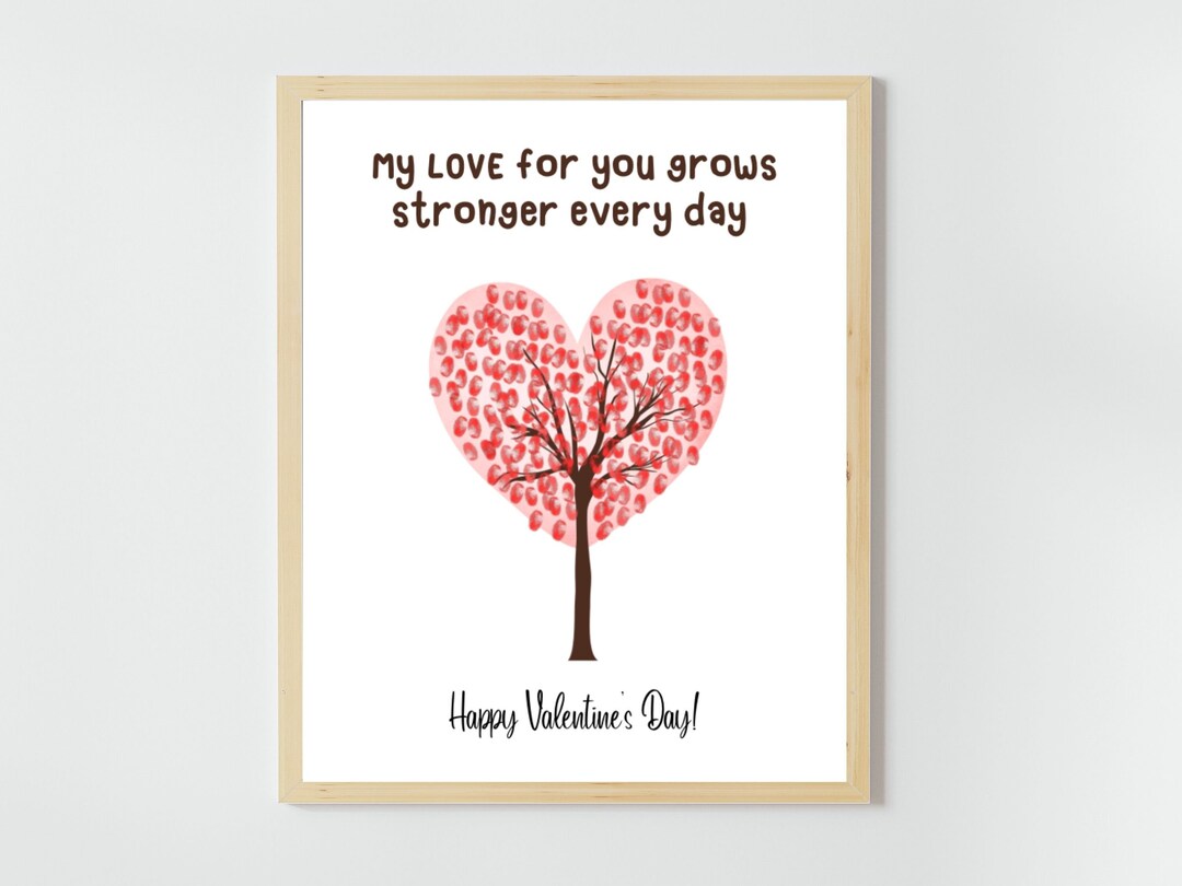 My LOVE for You Grows Stronger- Valentine's Day - Fingerprint Art Craft ...
