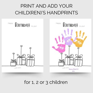 Happy Birthday - Balloon Handprint Art Craft - Mom Dad Grandma- Kids ...