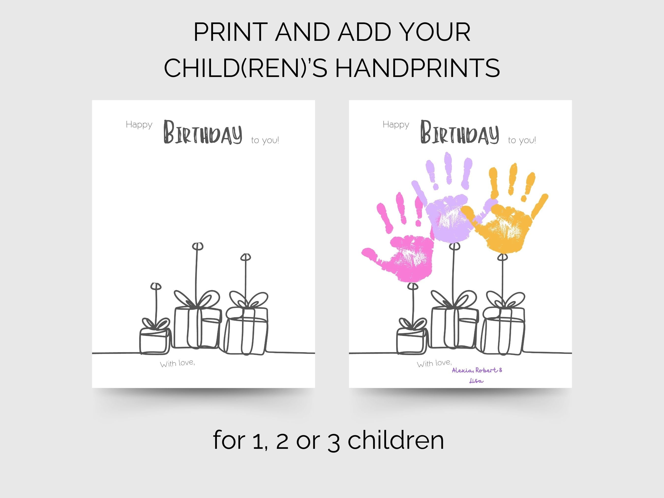 Happy Birthday - Balloon Handprint Art Craft - Mom Dad Grandma- Kids ...