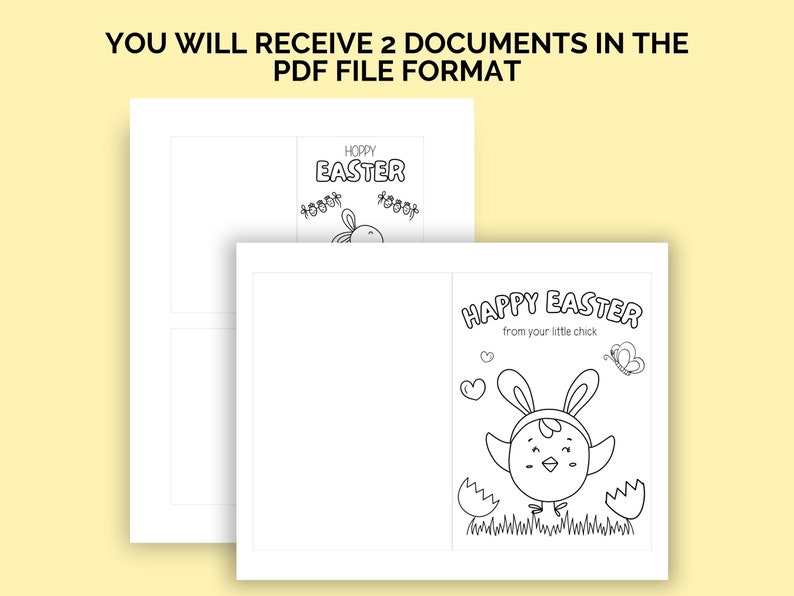 Easter Coloring Cards for Kids - Printable Easter Cards - Classroom ...
