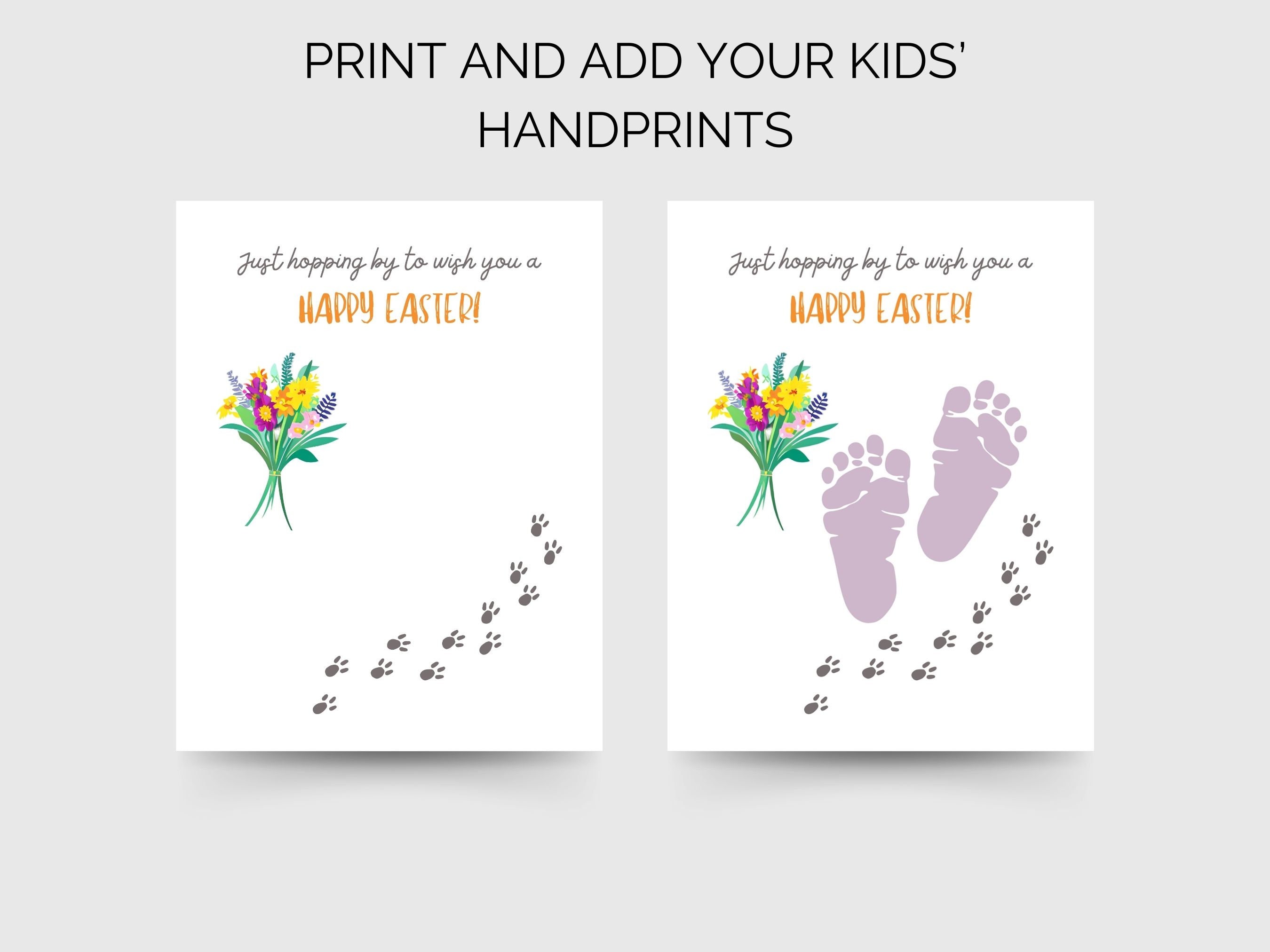 HAPPY EASTER Easter Handprint Art Craft Kids Baby Toddler DIY Gift ...