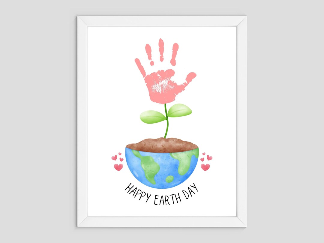 Happy Earth Day Handprint Art - Handprint Art Craft - Kids Baby Toddler ...