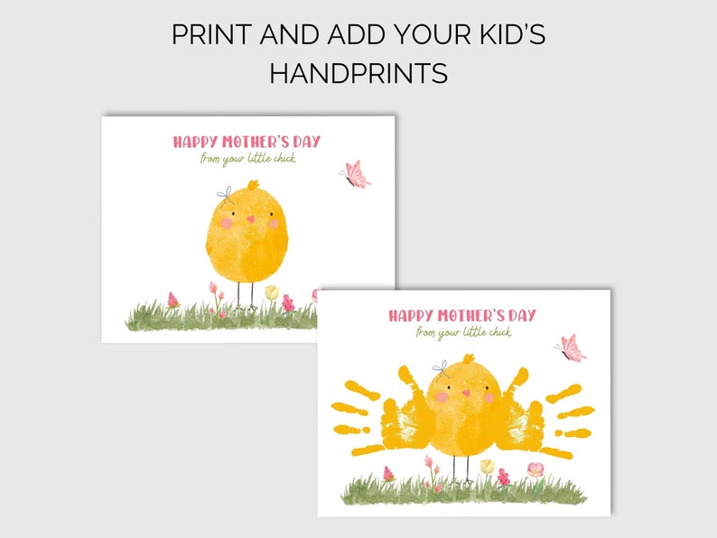 Happy Mother's Day - Little Chick - Handprint Art Craft - Kids Baby ...