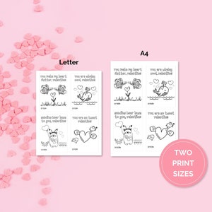 Valentine Coloring Cards for Kids - Printable Valentine's Day Cards ...