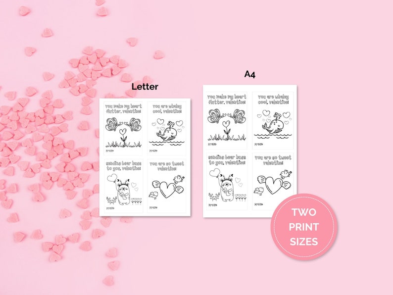 Valentine Coloring Cards for Kids - Printable Valentine's Day Cards ...