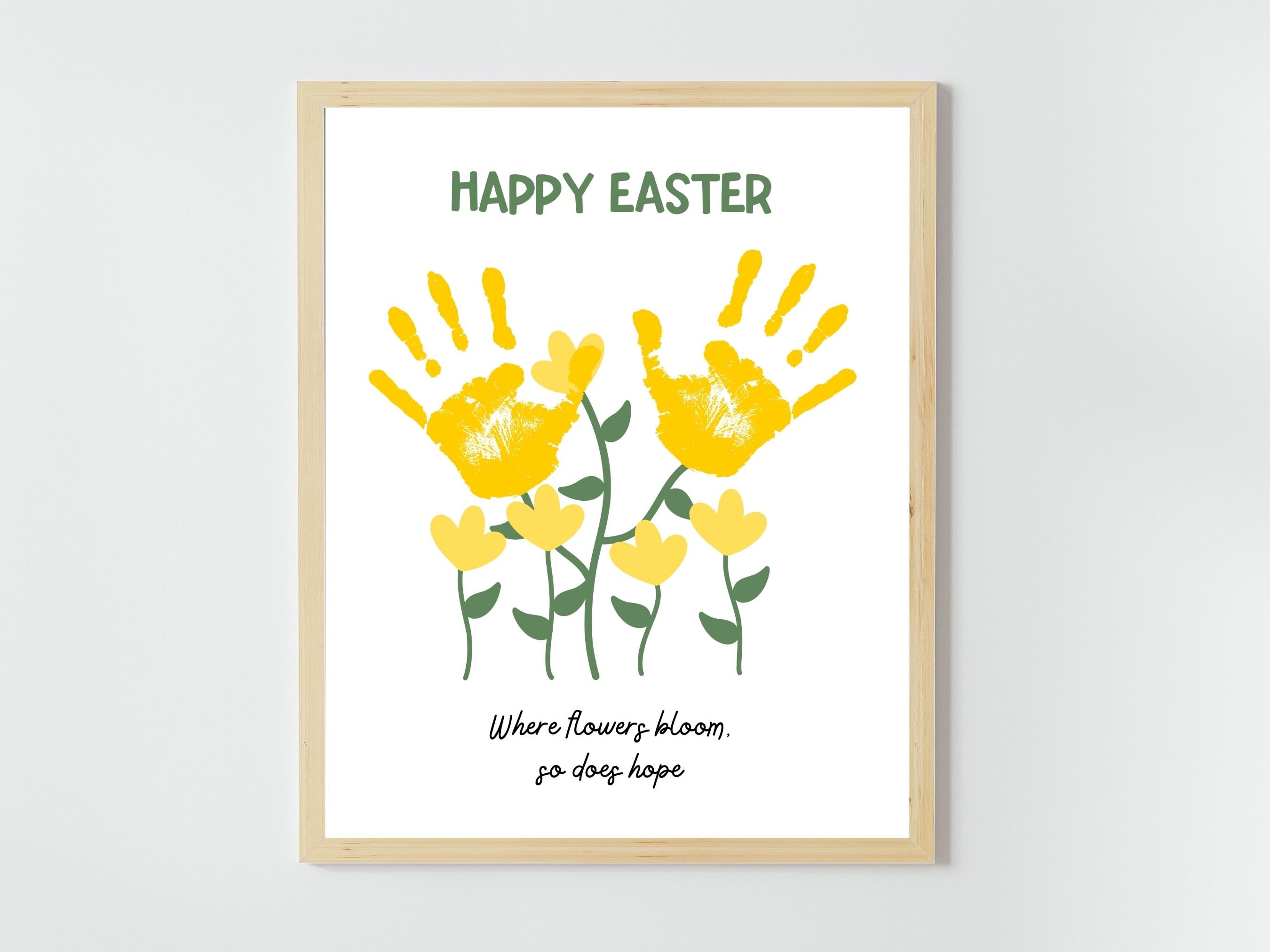 Flower Bouquet Handprint Art Happy Easter Handprint Craft Kids Baby ...