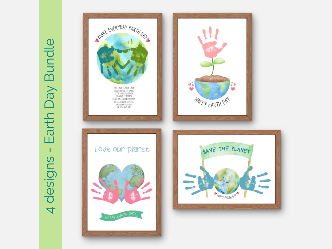 Earth Day Handprint Bundle of 4 - Handprint Art Craft - Kids Baby ...