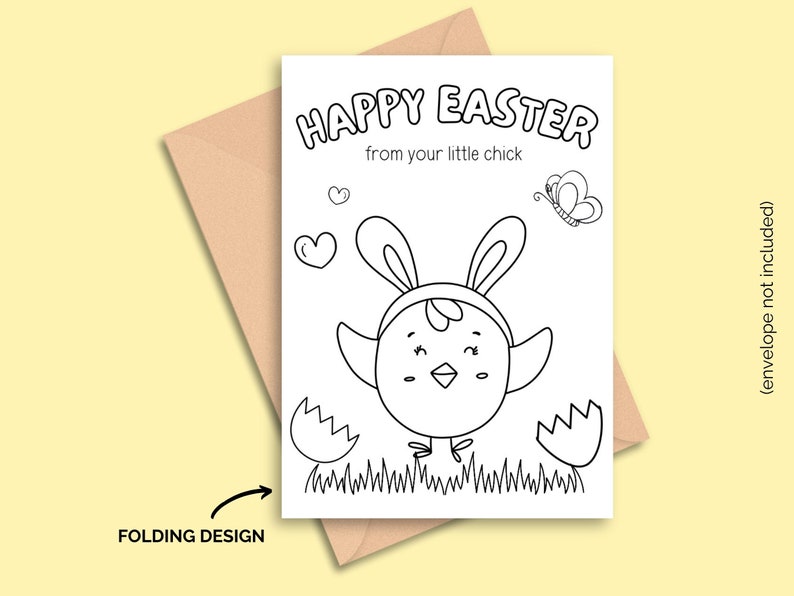 Easter Coloring Cards for Kids - Printable Easter Cards - Classroom ...
