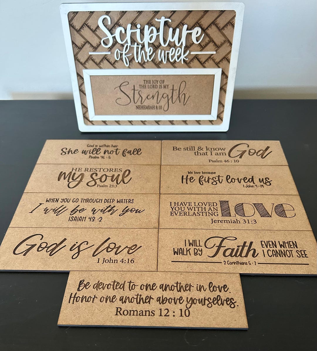 Christian Scripture Display - Weekly Engraved Verses, Perfect for Any ...