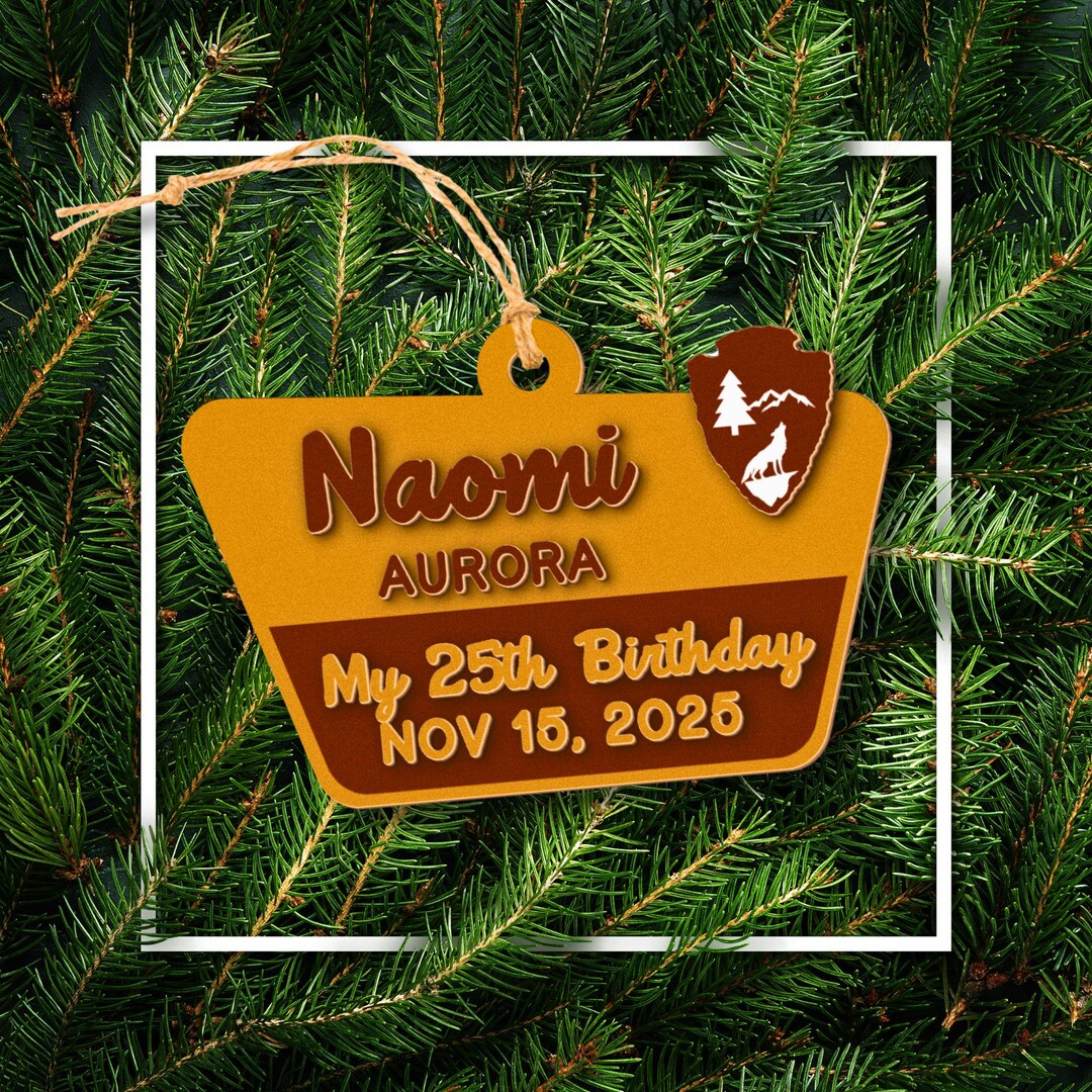 Personalized Name National Park Sign Laser Cut Wood Ornament Birthday ...