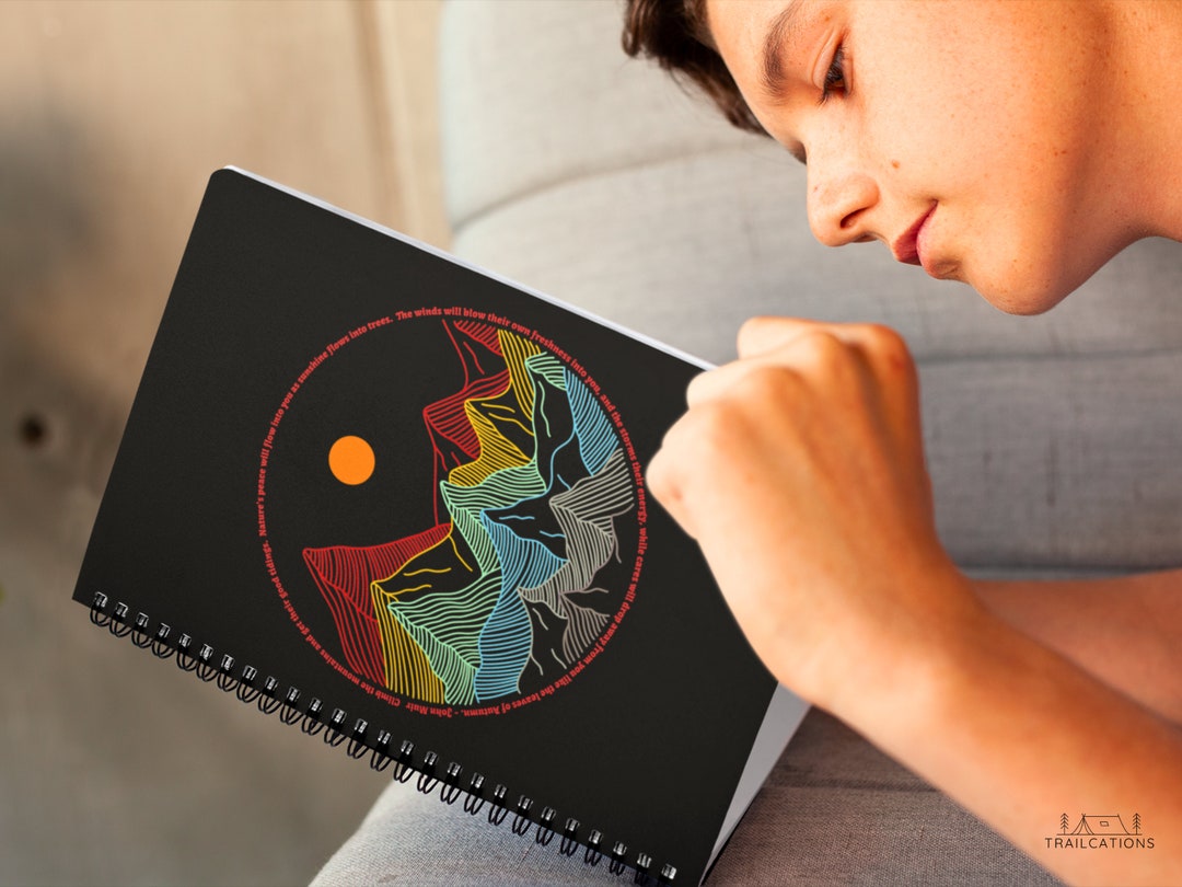 John Muir Mountain Art Spiral Notebook | Inspirational Bullet Journal ...