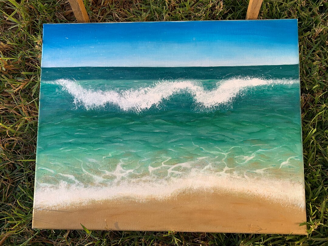 20x16 Ocean Wave Acrylic Painting - Etsy