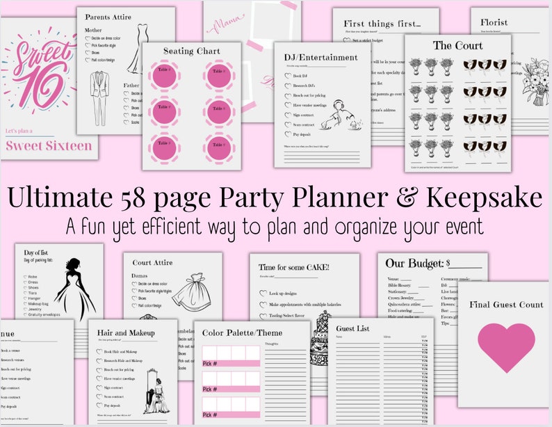 Sweet 16 Planner/checklist - Etsy