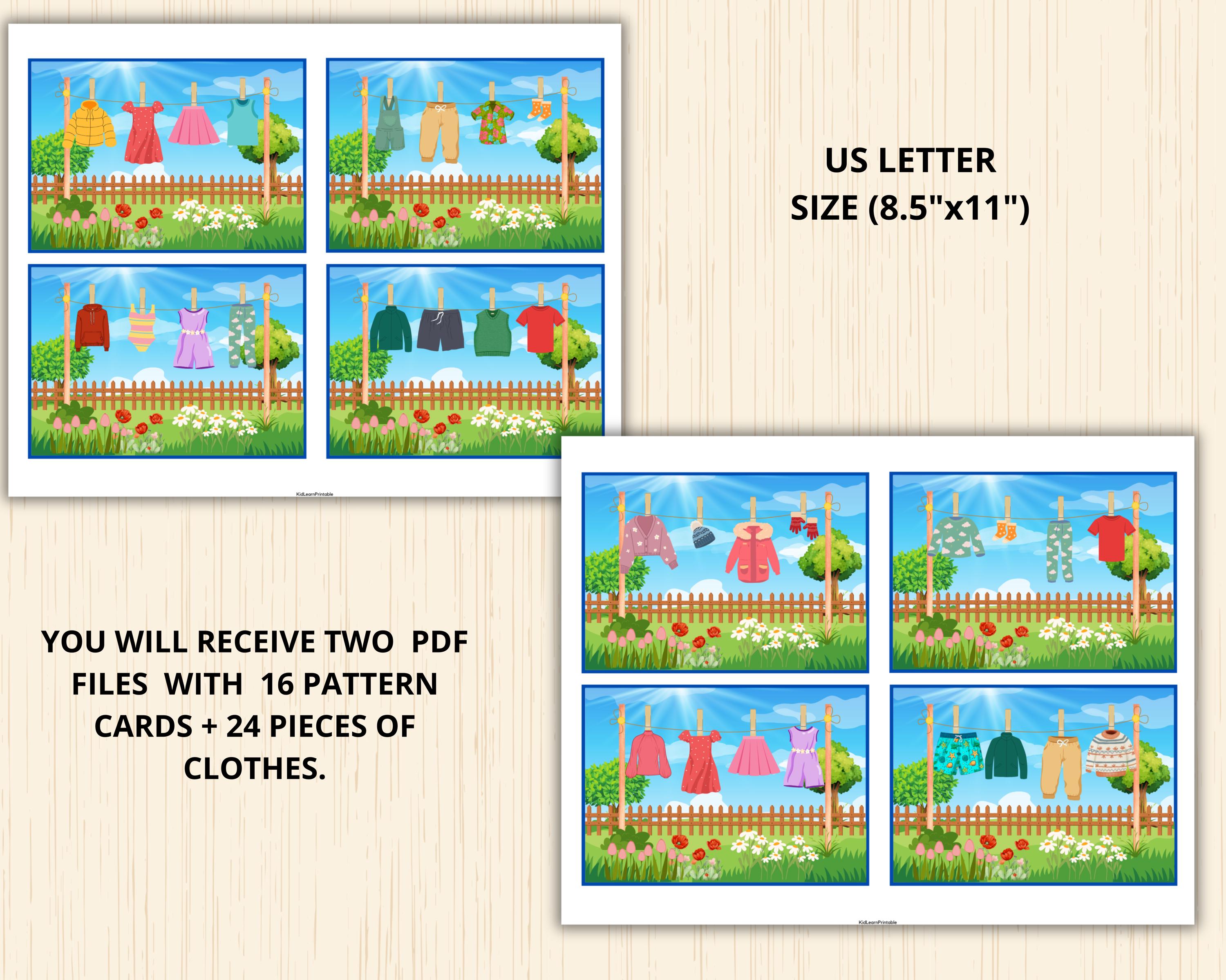 Hanging Clothes Activity,clothes Sorting,weather Clothing,washing ...