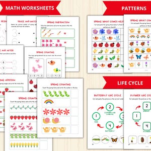 Spring Preschool Packet,spring Preschool Worksheets,spring Learning ...