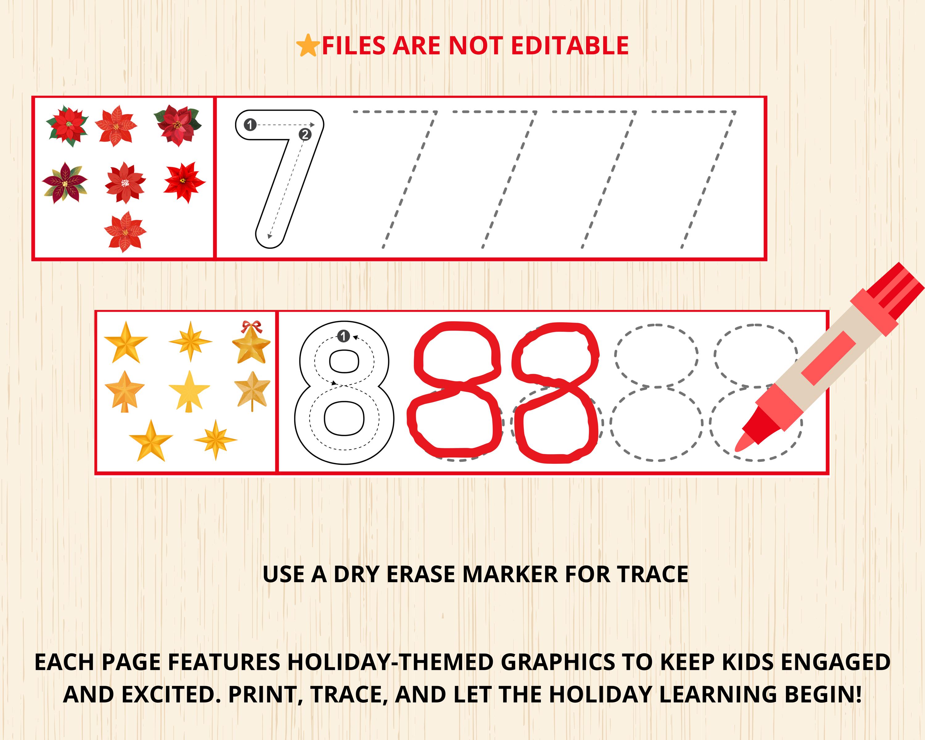 Christmas Number Tracing,christmas Worksheets,winter Number Book ...