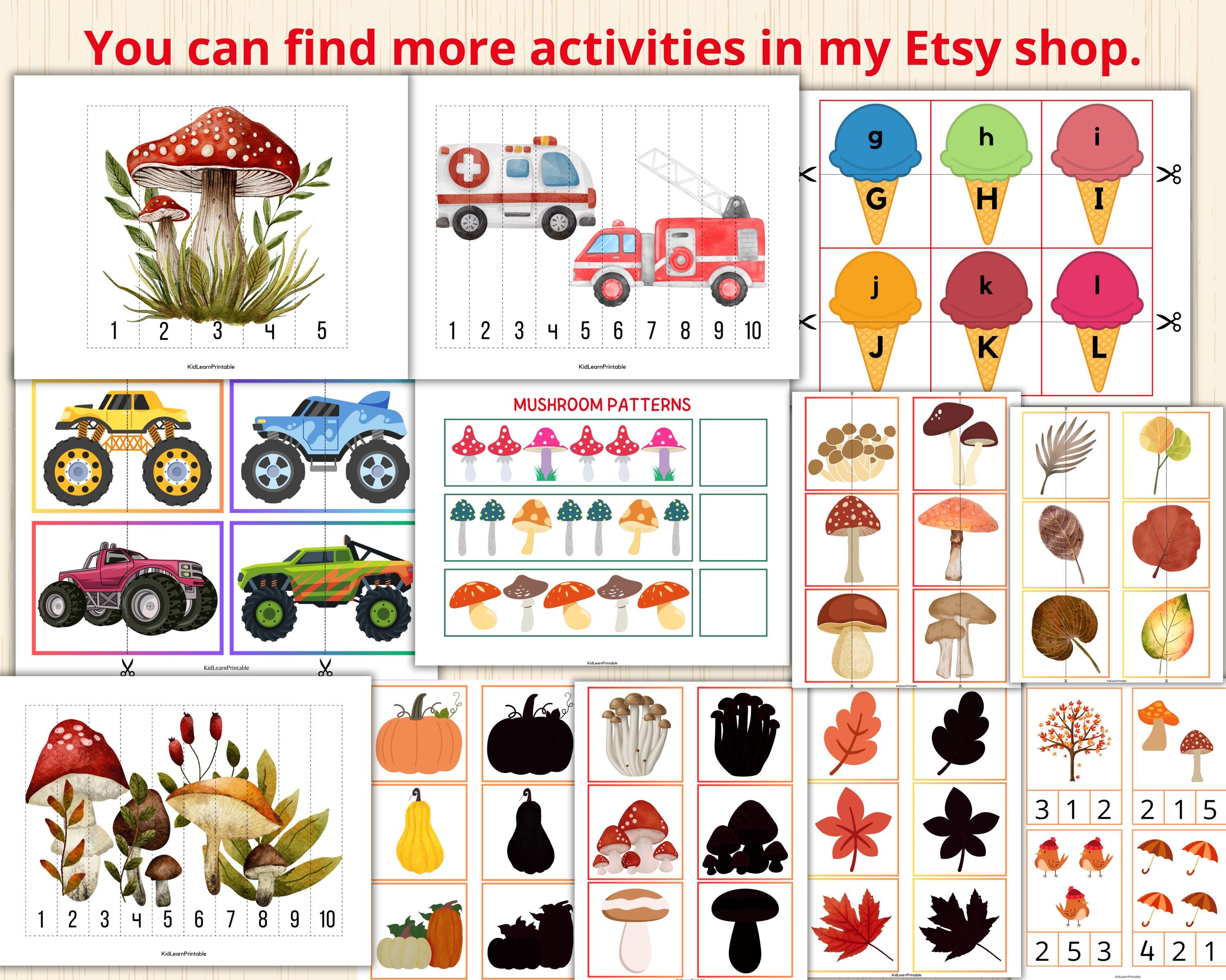 Autumn Patterns,fall Montessori,pattern Worksheets,homeschool Learning ...