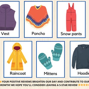 Winter Clothing Flashcard ,winter Clothes Flashcard,winter Vocabulary ...