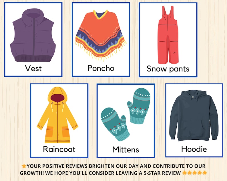 Winter Clothing Flashcard ,winter Clothes Flashcard,winter Vocabulary ...