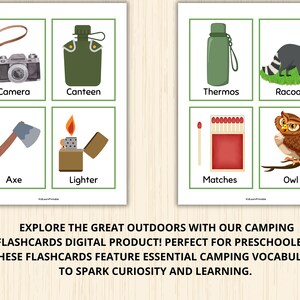 Camping Flash Cards,alphabet Flashcards,kindergarten Prek,seasonal ...