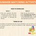 Summer Matching Game,summer Activity,summer Montessori,preschool ...