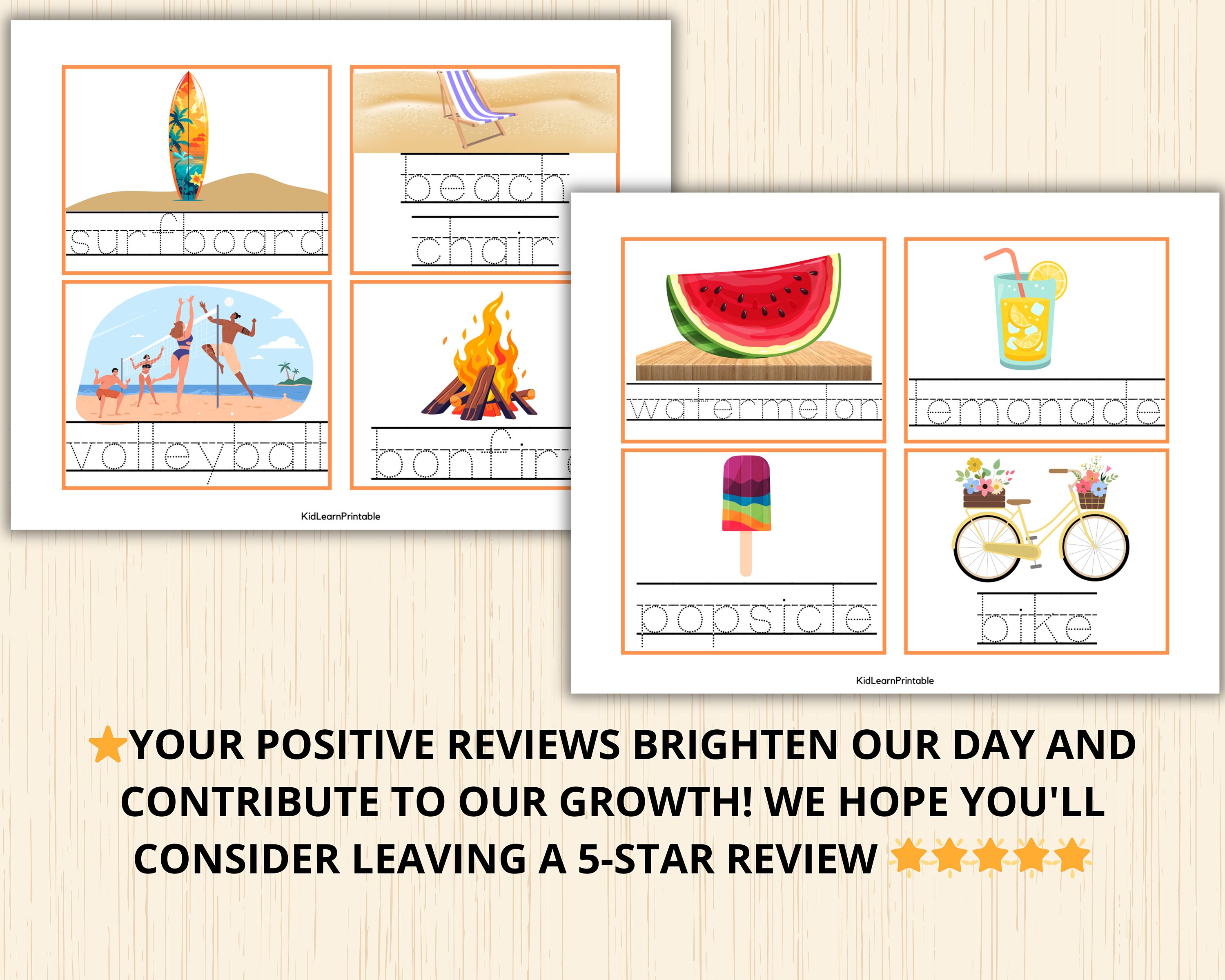 Summer Word Tracing Cards,tracing Cards,summer Montessori,summer ...