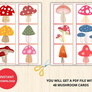 Fall Matching Mushroom Activity,symmetry Puzzle,2 Piece Puzzle,autumn ...