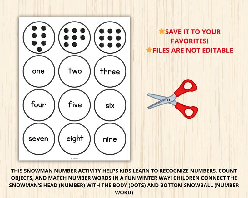 Snowman Number Activity,winter Math Activity,snowman Counting Game ...