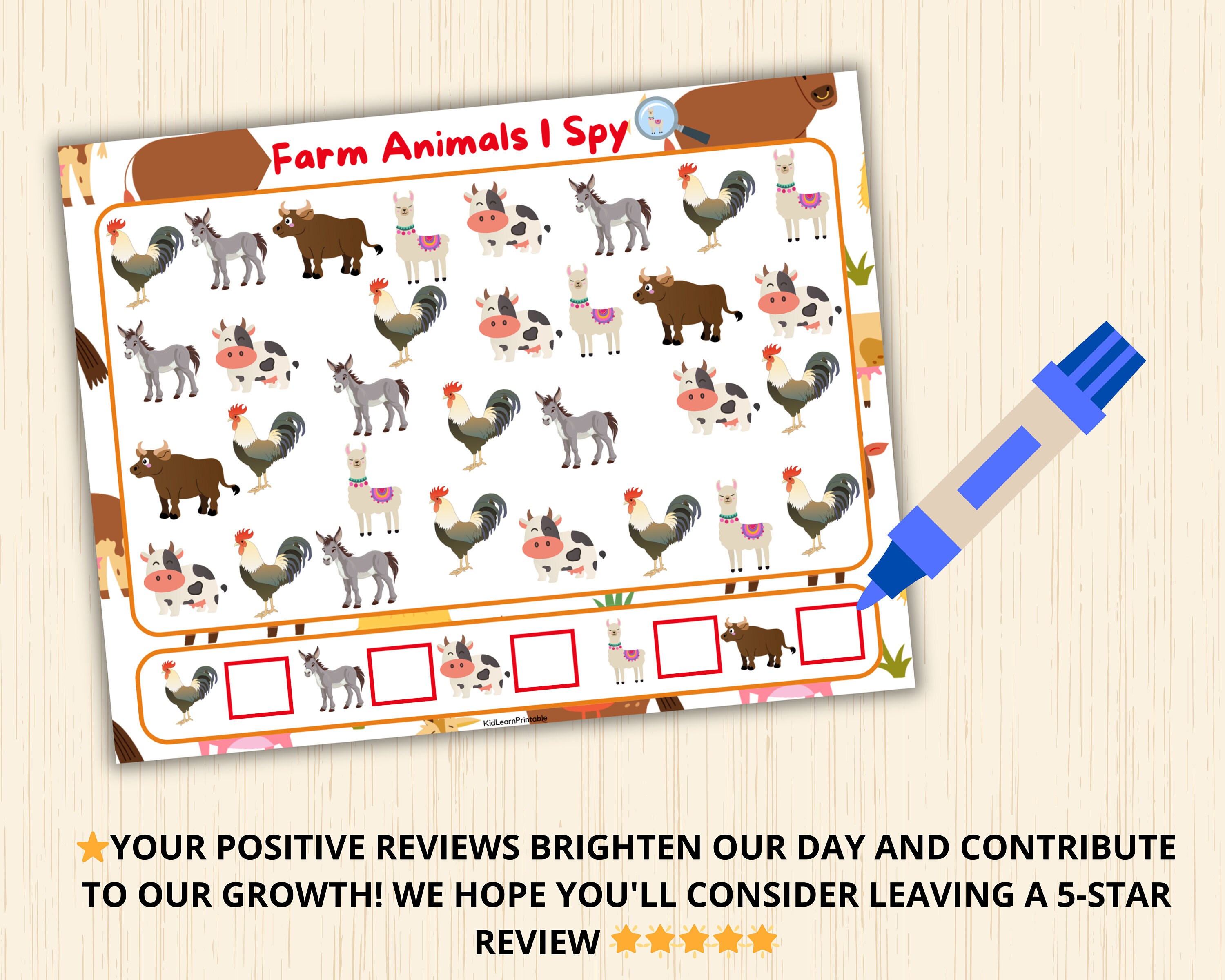 Farm Animal I Spy,counting Activity,look and Find,farm Animals ...