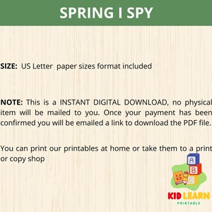 Spring I Spy,i Spy Game,spring Activity,look and Find,learn to Count,i ...