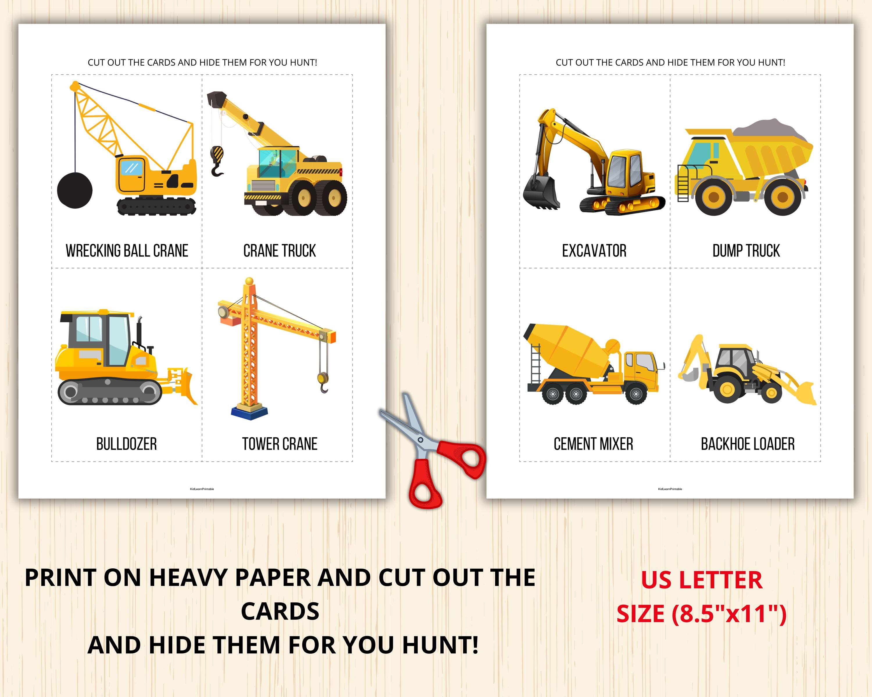 Construction Scavenger Hunt,vehicles Scavenger Hunt for Kids,indoors Treasure Hunt,construction ...