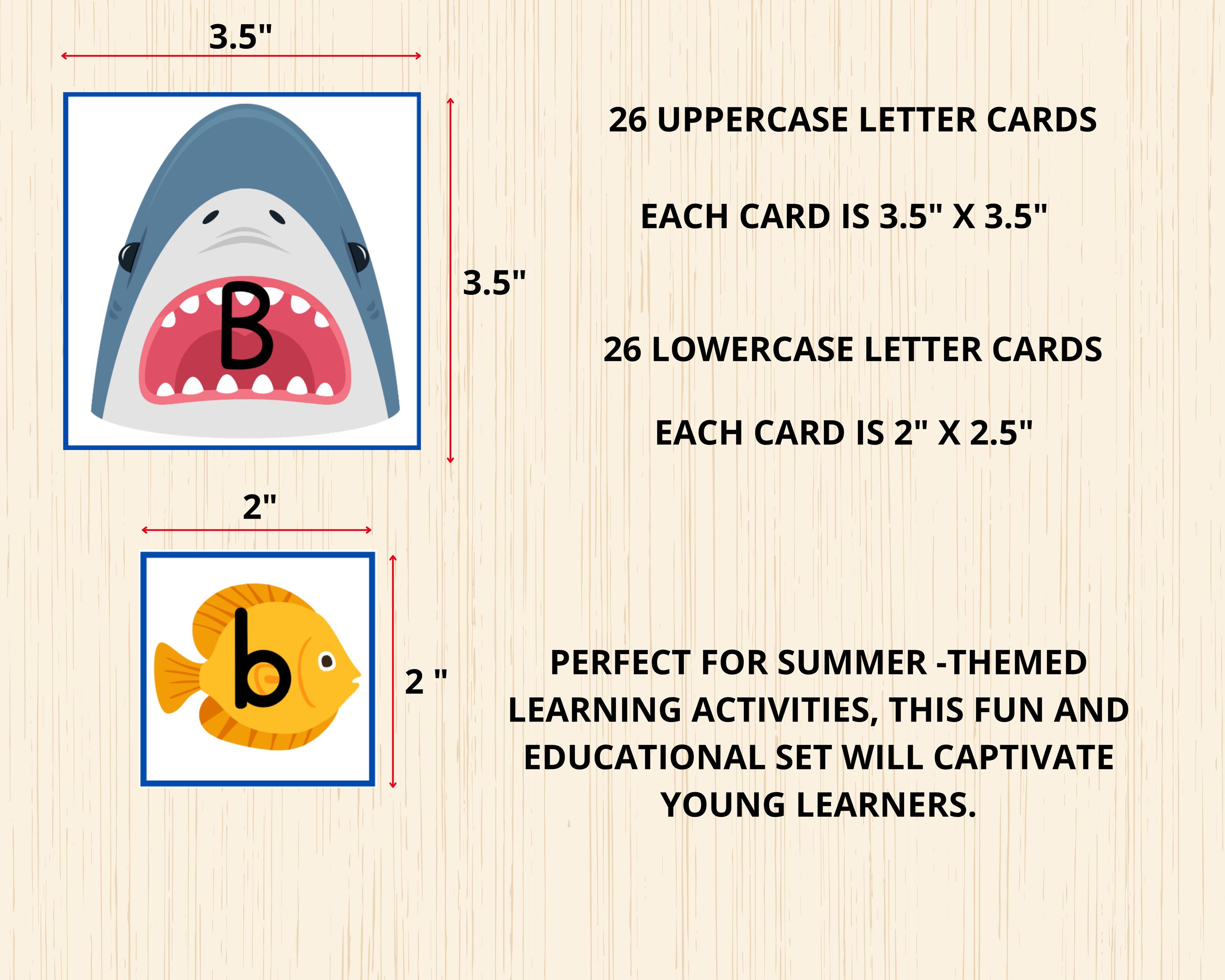 Shark Alphabet Match,summer Alphabet Matching Game,uppercase Lowercase ...