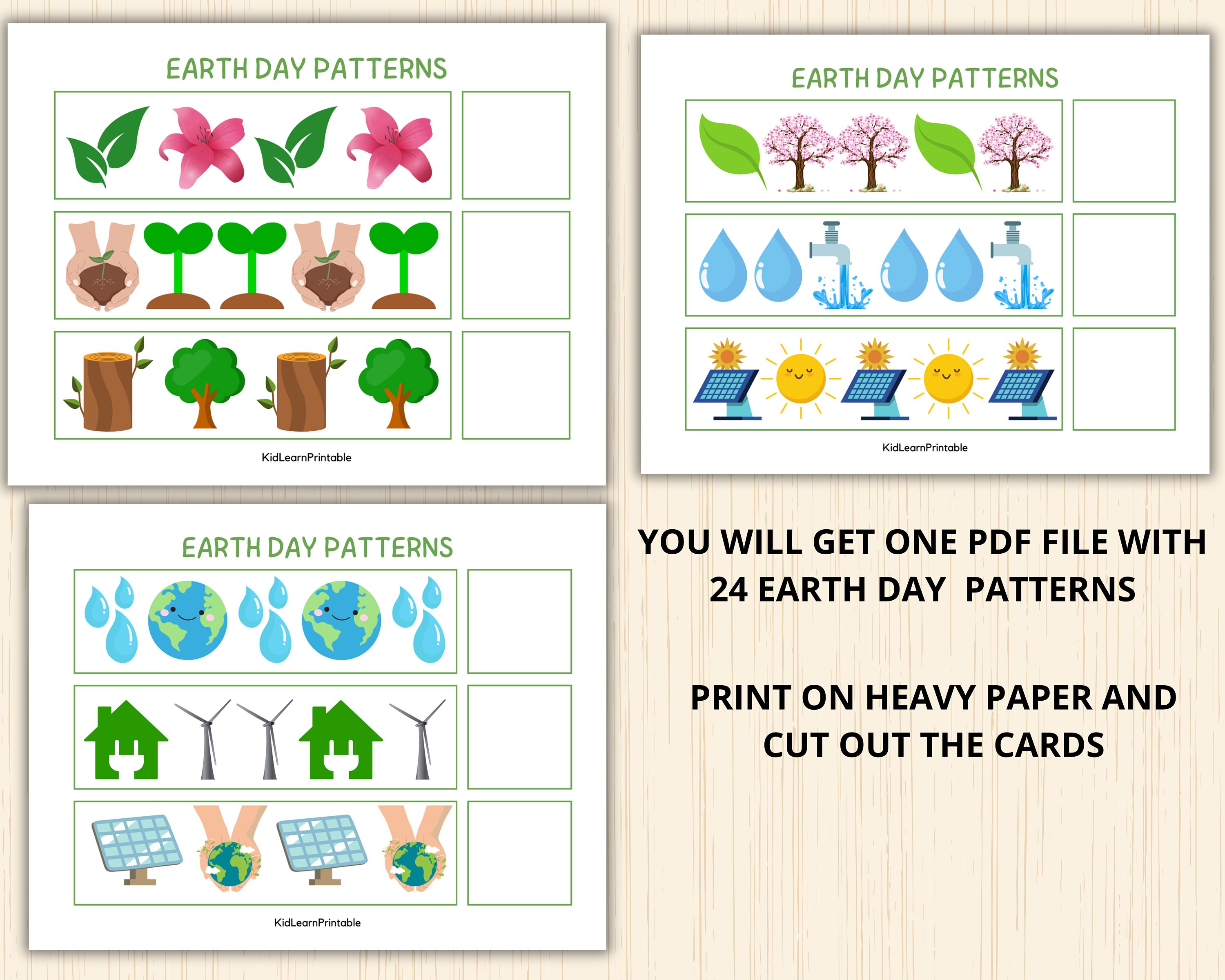 Earth Day Patterns,earth Day Busy Book,earth Day Activity, Cut and ...