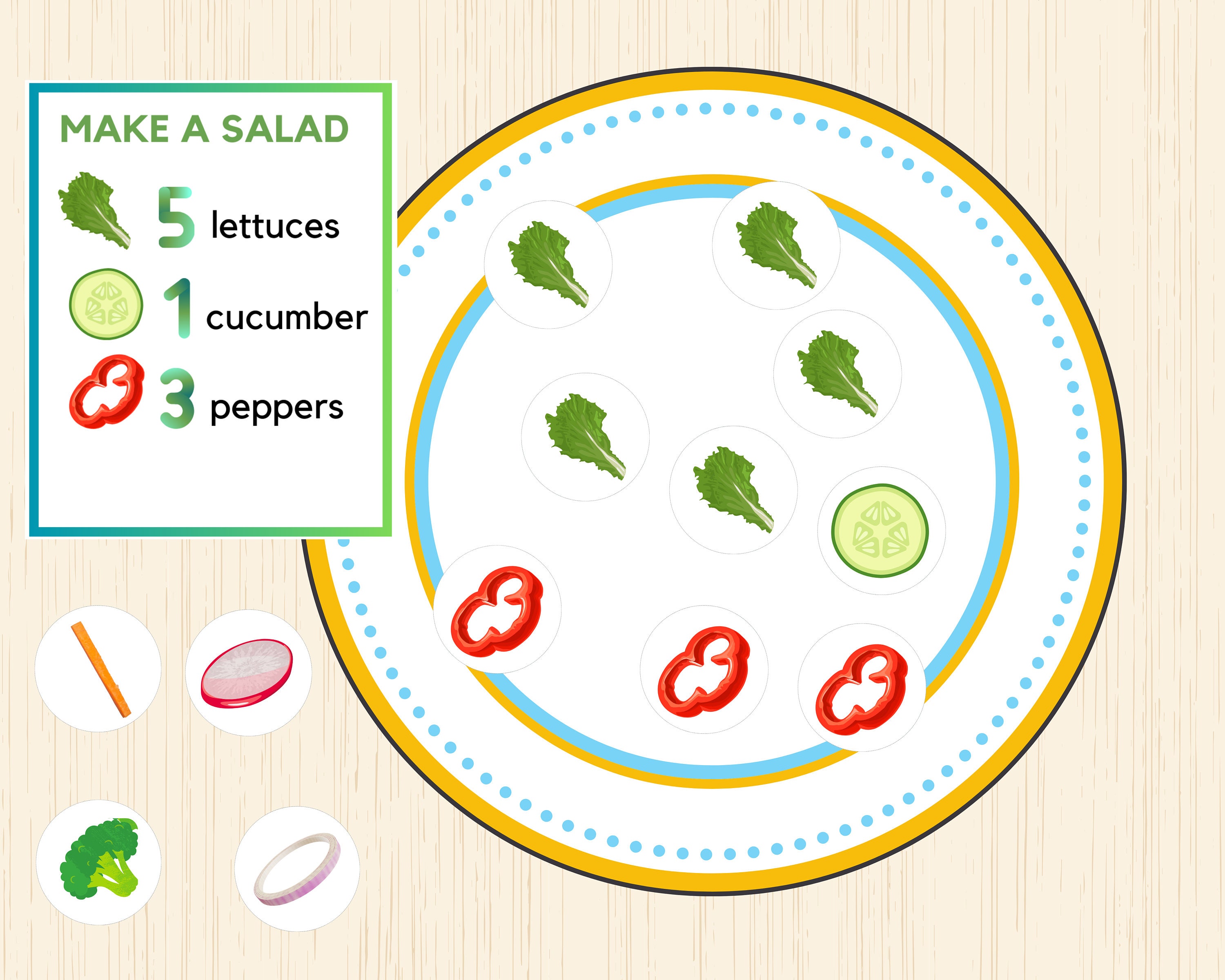 Healthy Foods,make a Vegetable Salad,pretend Play,kindergarten ...