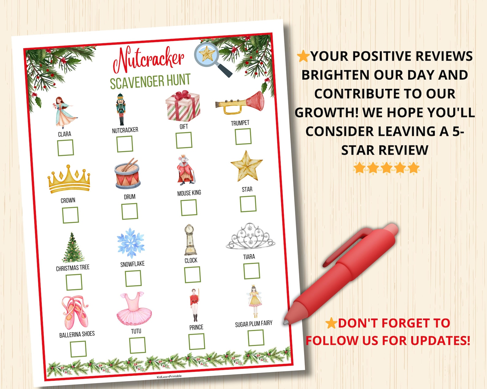 Nutcracker Treasure Hunt,nutcracket Ballet Scavanger Hunt,scavenger ...