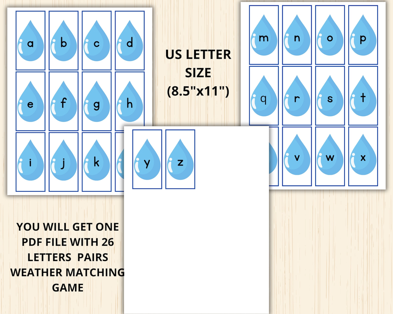 Weather Letter Match, Preschool Letters,alphabet Matching Game,alphabet ...