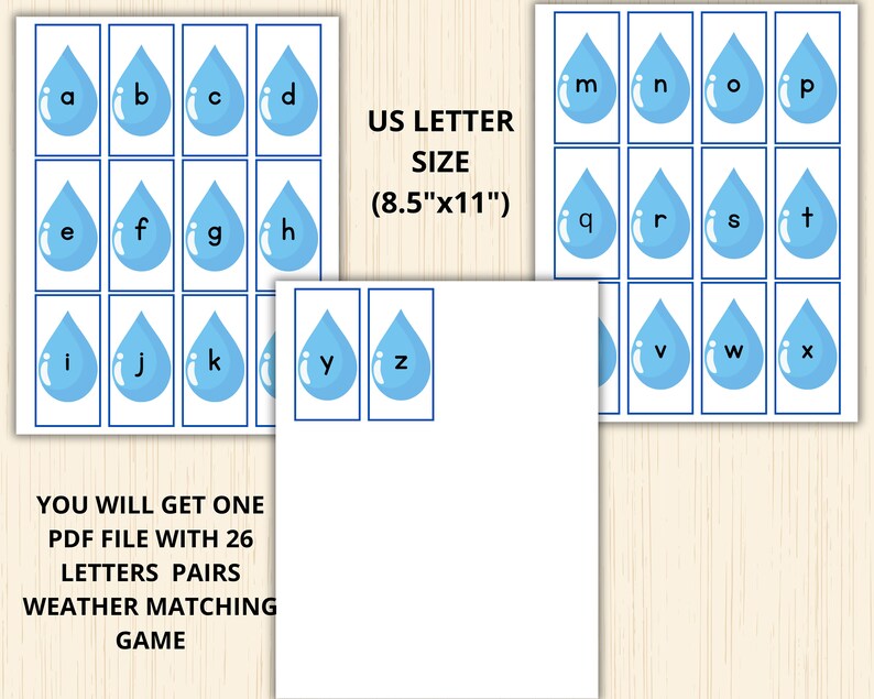 Weather Letter Match, Preschool Letters,alphabet Matching Game,alphabet ...