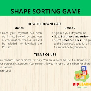 Shapes Sorting Activity,sort by Shape Activity,shape Matching Game ...
