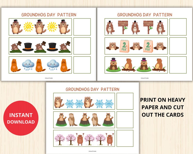 Groundhog Day Pattern,what Comes Next,groundhog Day Activities ...