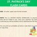 St. Patrick's Day Vocabulary, St Patricks Flash Card,st. Paddy's Day ...